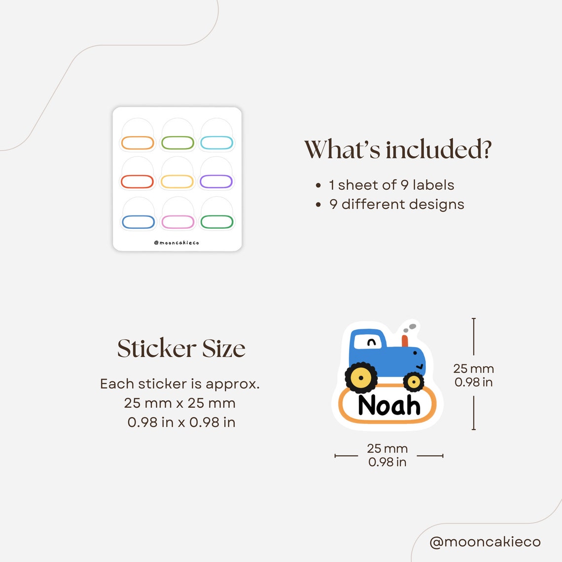 Custom Kids School Label for Car Lovers Cute Waterproof Sticker Set ...