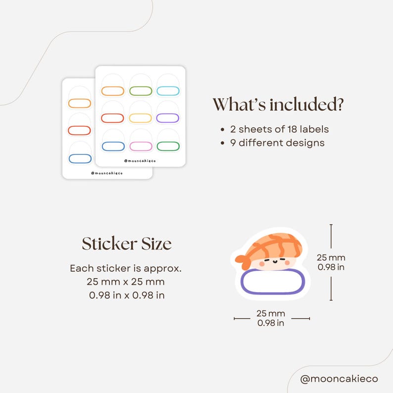 Write-on Sushi Name Label | Sushi Sticker Set for School | Kids Labels ...