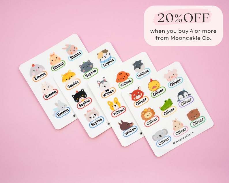 Custom Kids School Label for Car Lovers | Cute Sticker Set | Kids Name ...