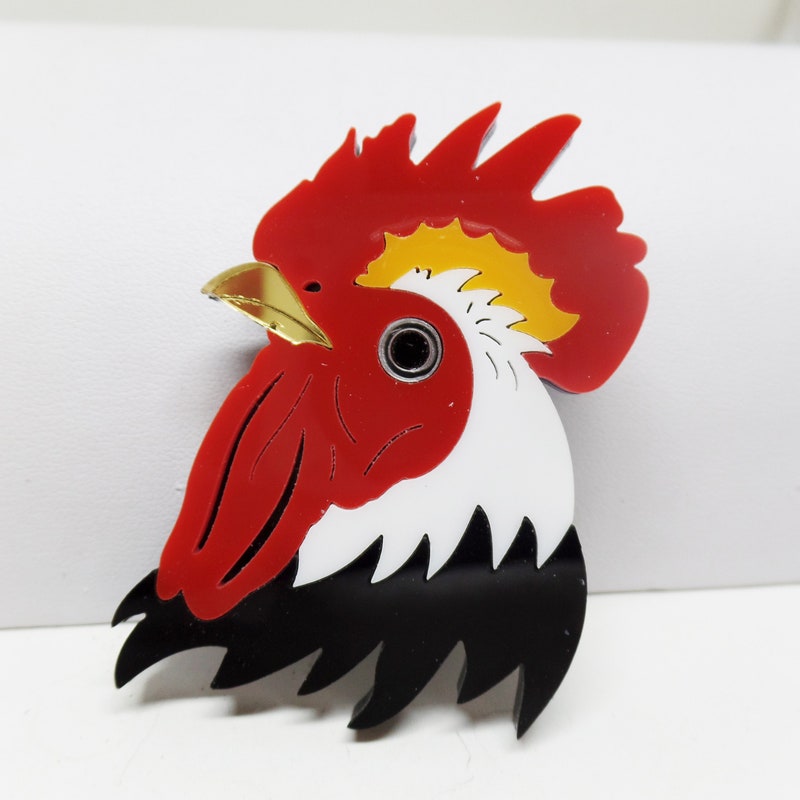 Rooster Brooch Pins - Etsy