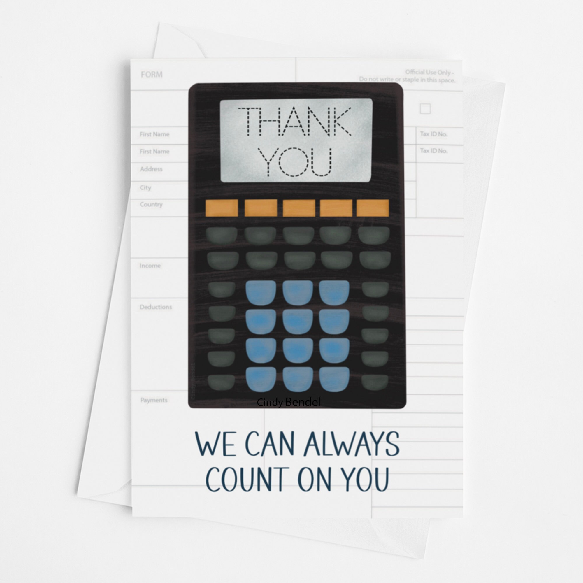 Thank You Card for CPA Accountant Bookkeeper Finance - Calculator Math ...