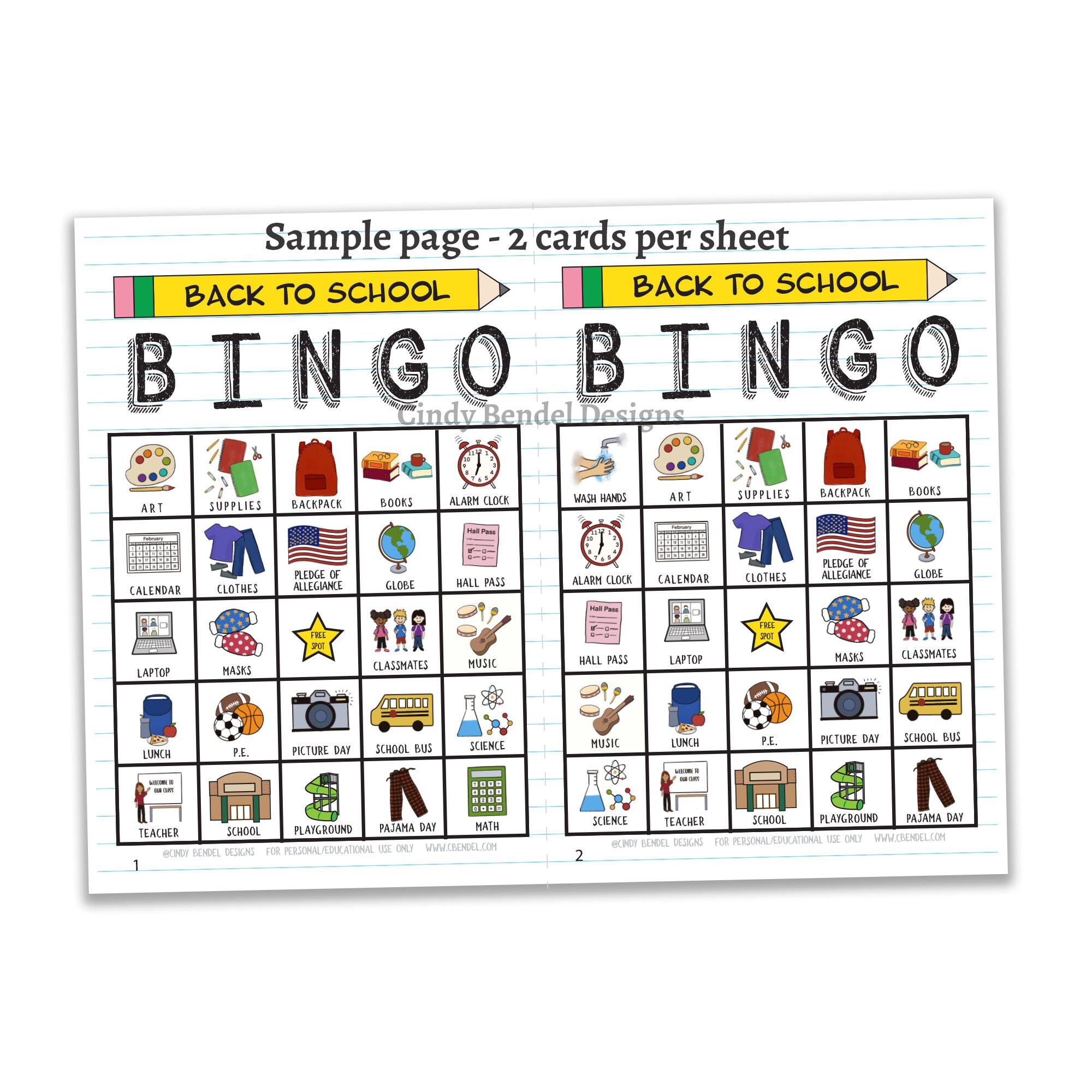 Back to School Bingo Board Game - Digital Printable PDF - Classroom ...