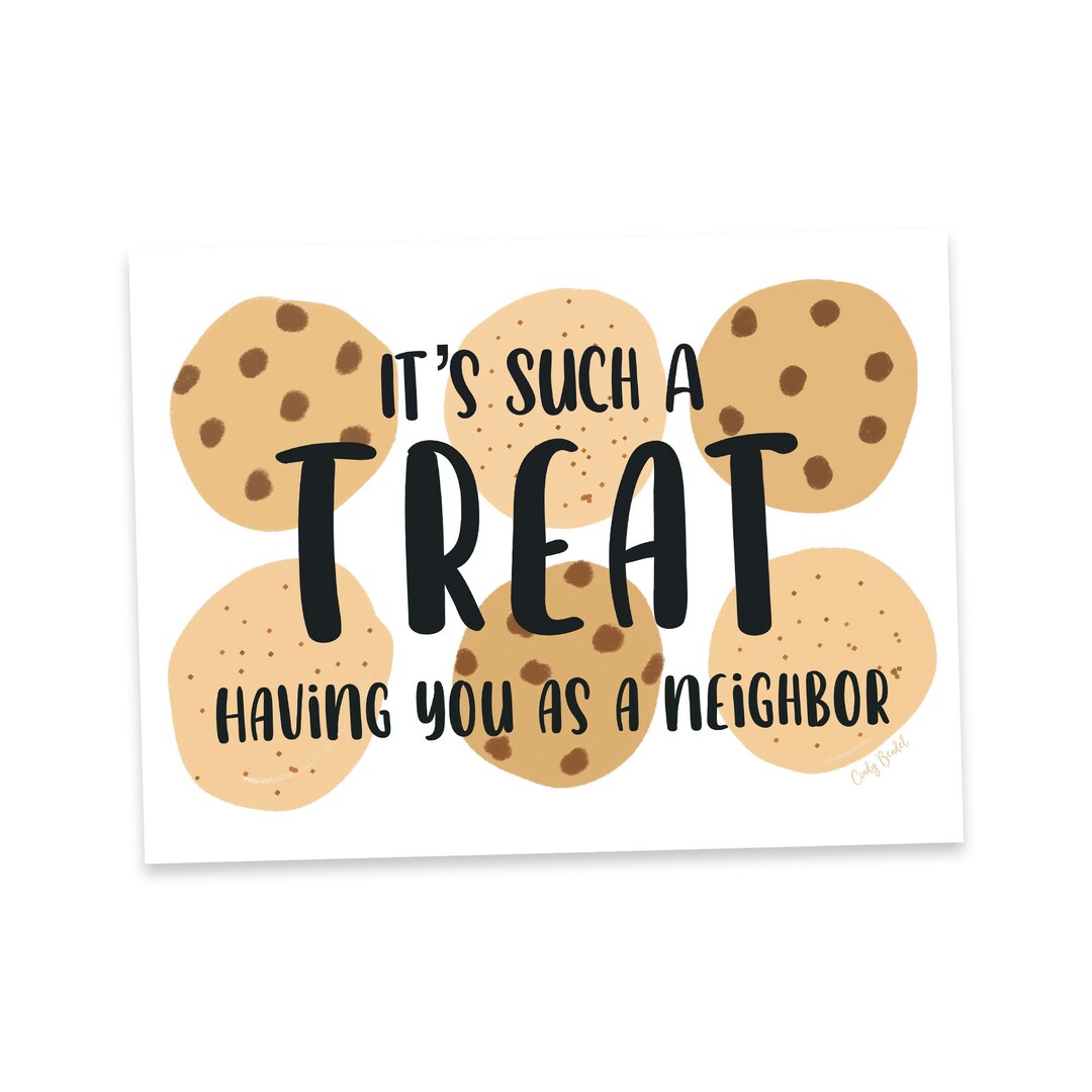 Printable Thank You Card for Neighbor Neighbors Cookie Treat Theme ...