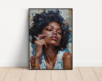 African American Modern Black Girl Wall Art - Etsy