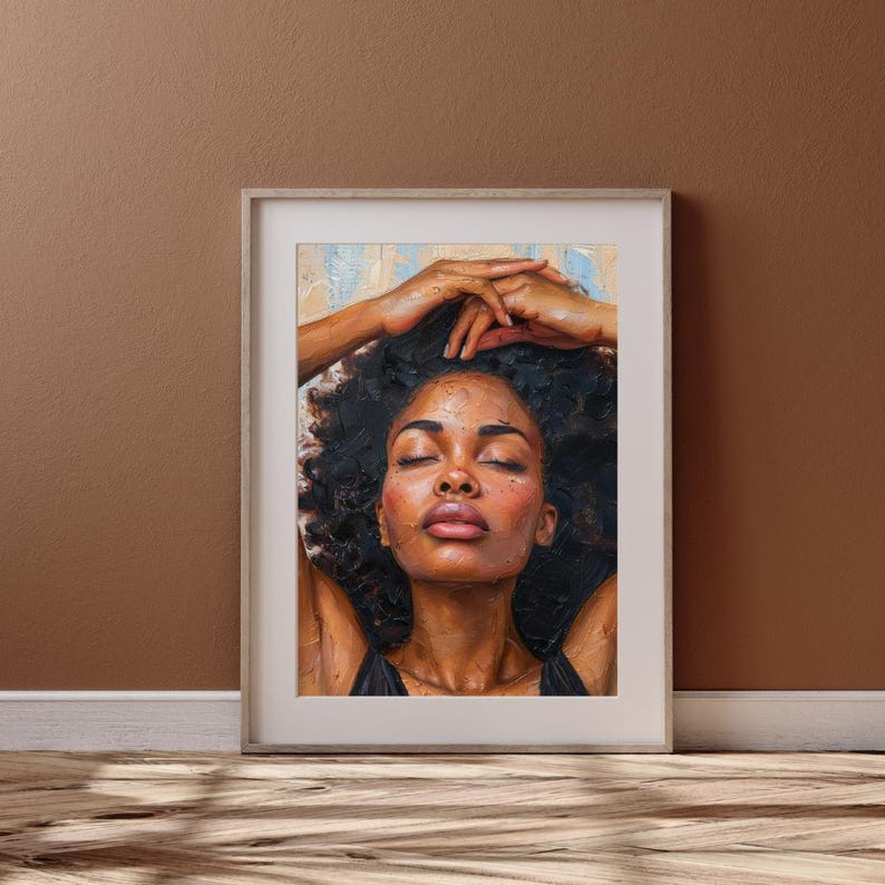Black Woman Portait, Black Girl Art Print, African American Wall Art, Black Woman Wall Art ...