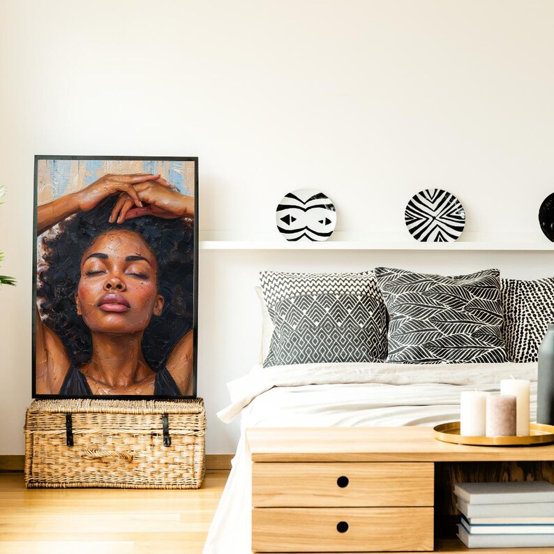 Black Woman Portait, Black Girl Art Print, African American Wall Art, Black Woman Wall Art ...