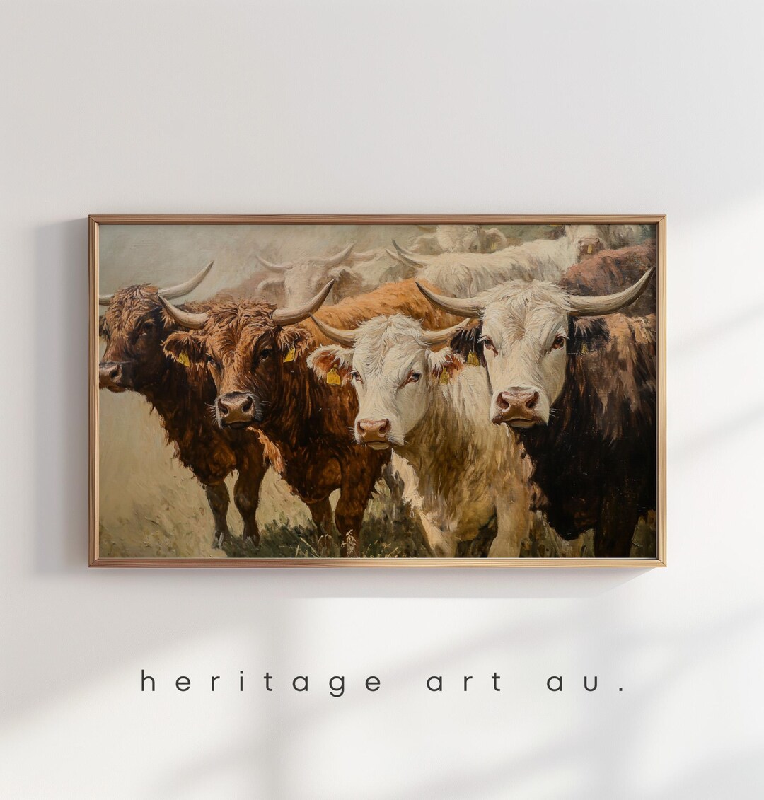 PRINTABLE Vintage Farm Paddock Cows Download, Cottage Farm Wall Art ...