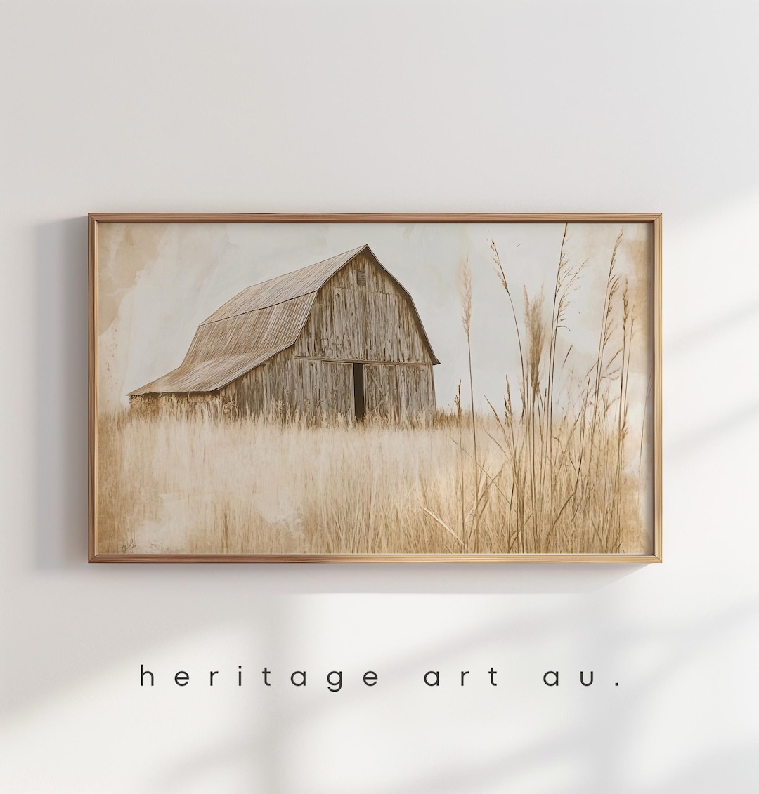 Rustic Barn Wall Art Print | Farmhouse Décor | Vintage Sepia Barn ...