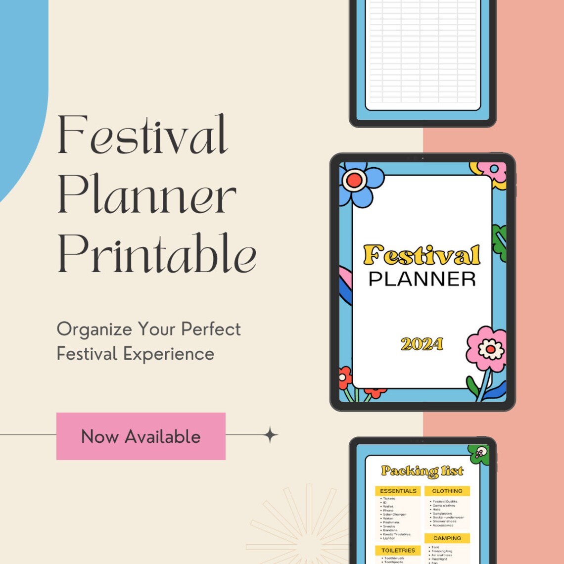 Festival Planner Printable | Organize Your Ultimate Festival Experience ...