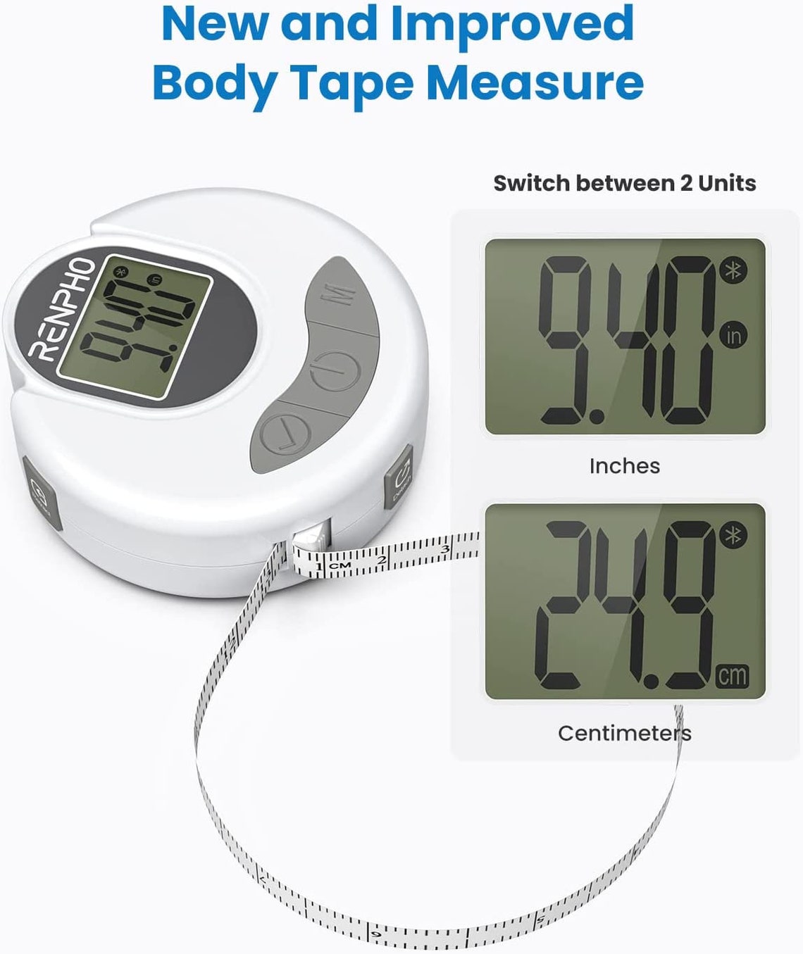 Smart Tape Measure, Bluetooth Digital Measuring Tape With Lock Hook ...