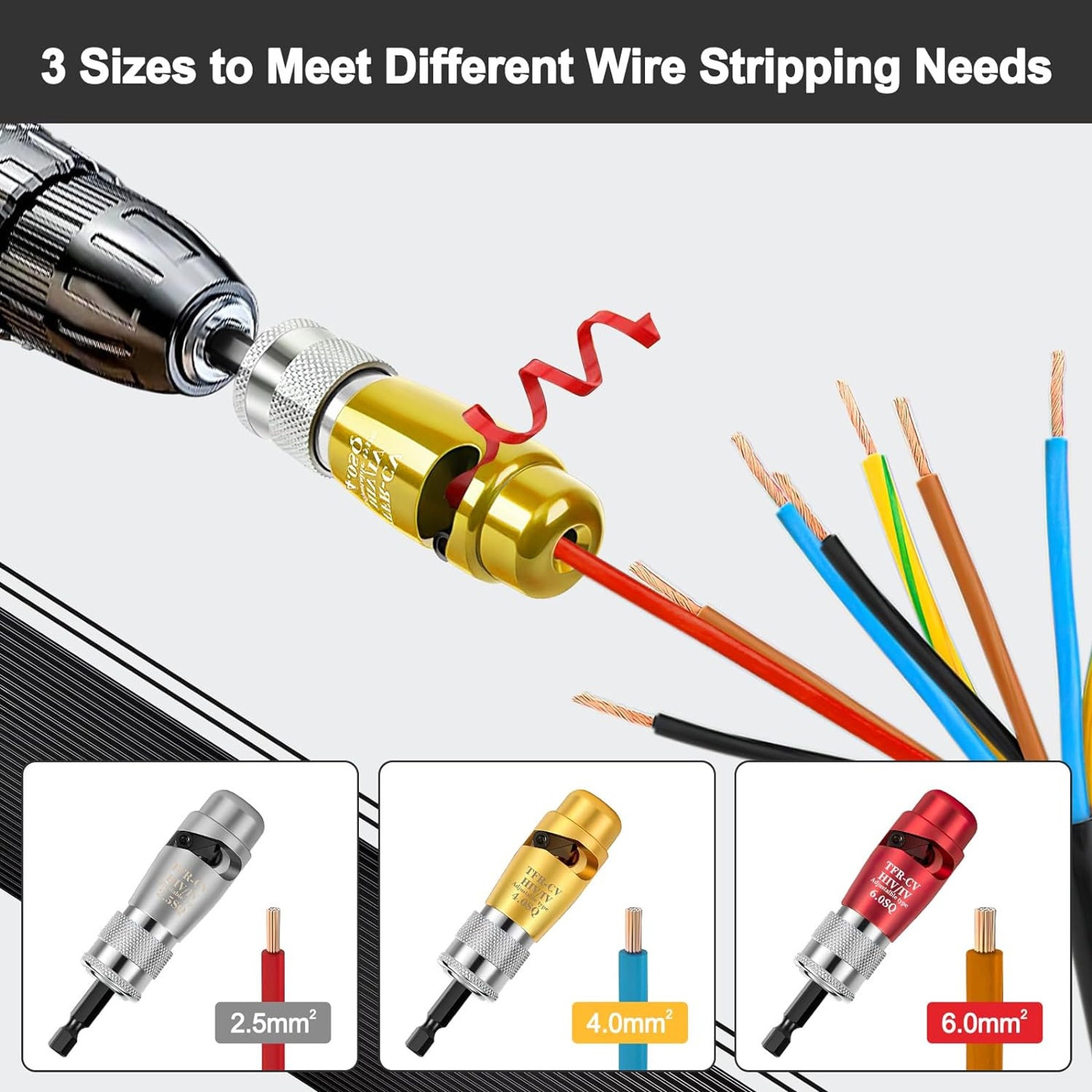 Wire Stripper Tool for Drill, Wire Stripping and Twisting Tool Set 4-IN ...