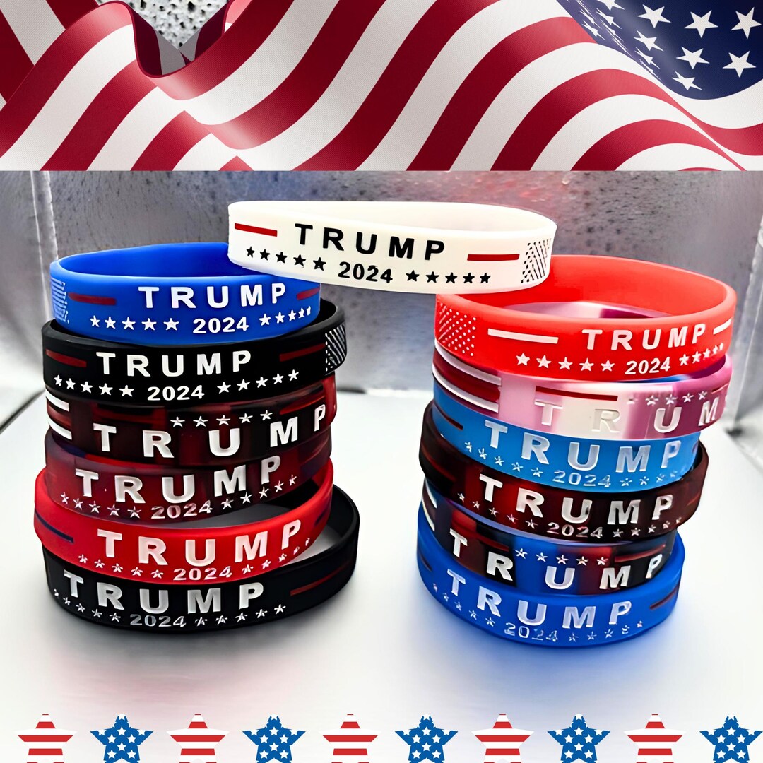 Trump 2024 Silicone Wristband, Patriotic Republican Conservative ...