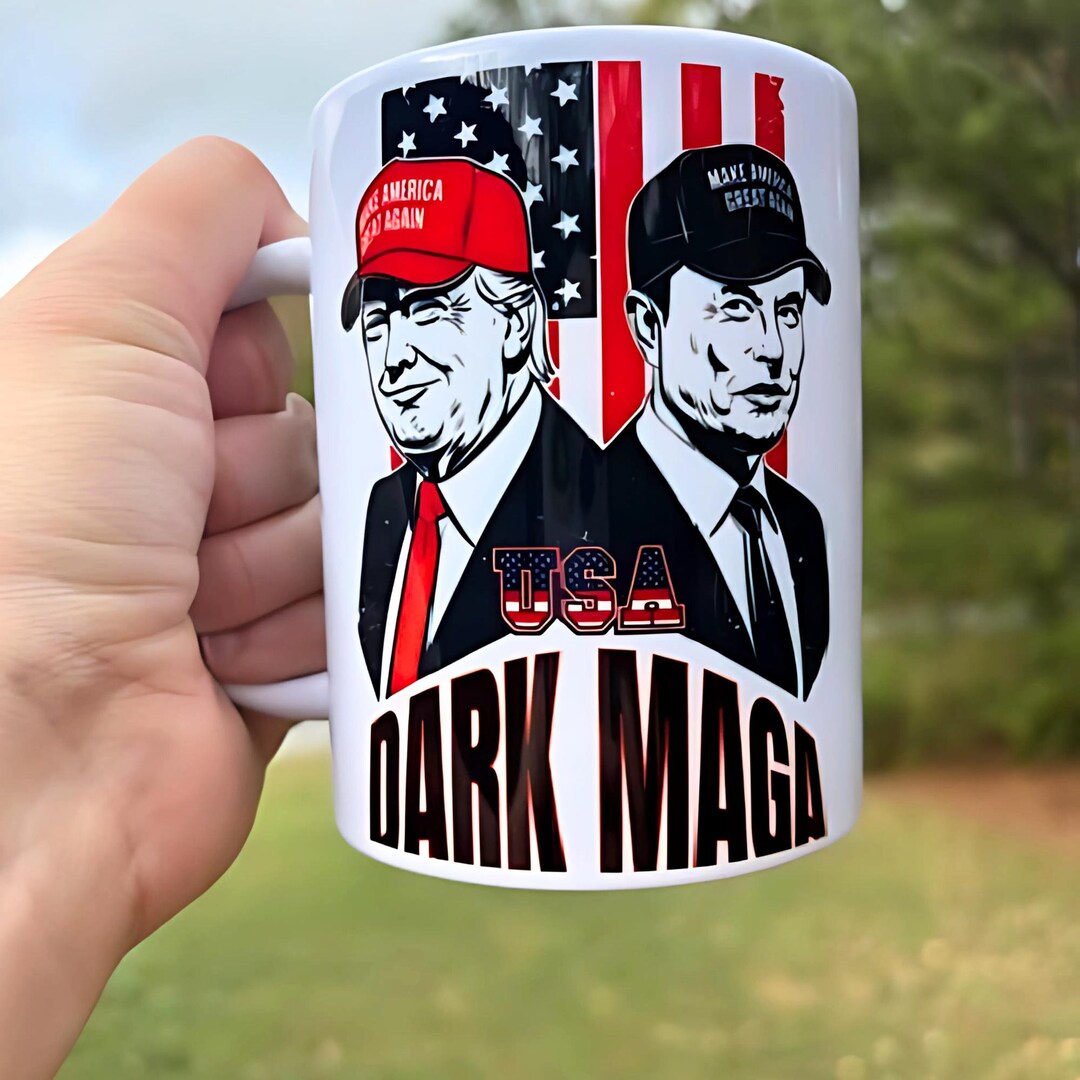 Dark MAGA 15oz Mug, Trump Elon Musk Sublimation Mug, Patriotic ...