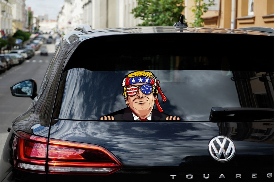 Trump 2024 Car Decal: Patriotic American Flag Design - Etsy