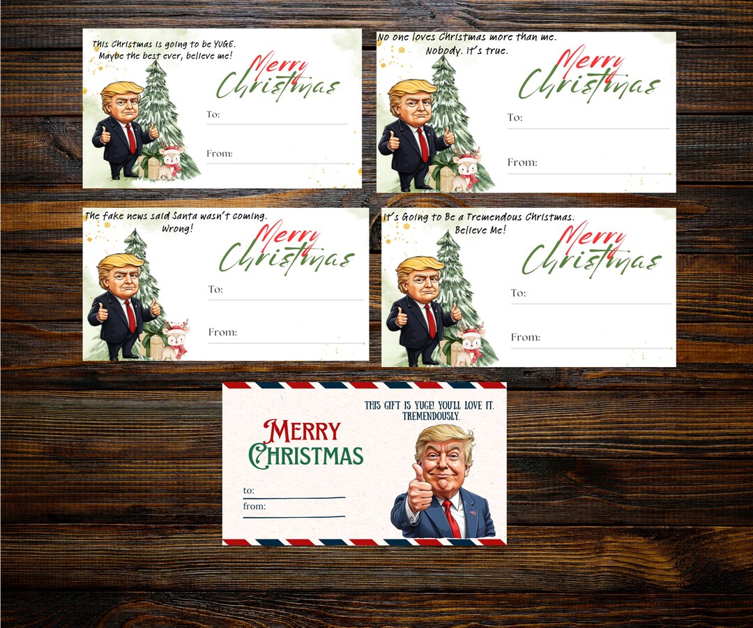 Funny Trump Christmas Gift Tags, Holiday Present Labels - Etsy