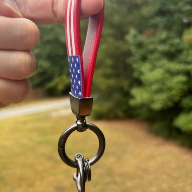 USA Flag Keychain, Patriotic Keychain, American Flag Stars & Stripes ...