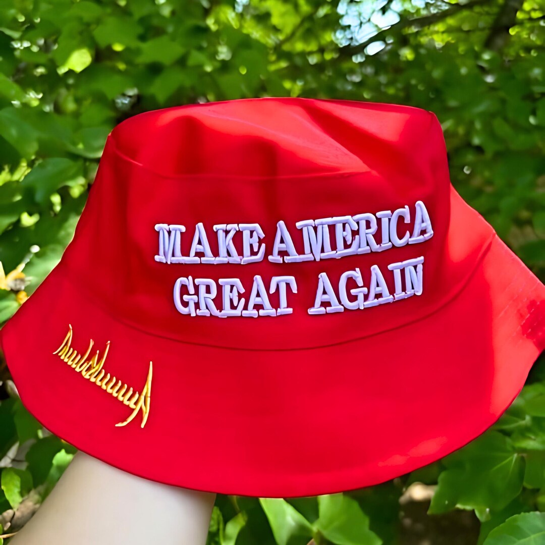 Trump Maga Bucket Hat, Trump Signature MAGA Hat, Trump Supporter Gift ...