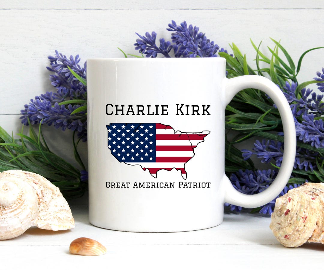 Charlie Kirk Mug, Great American Patriot Coffee Cup, USA Flag ...