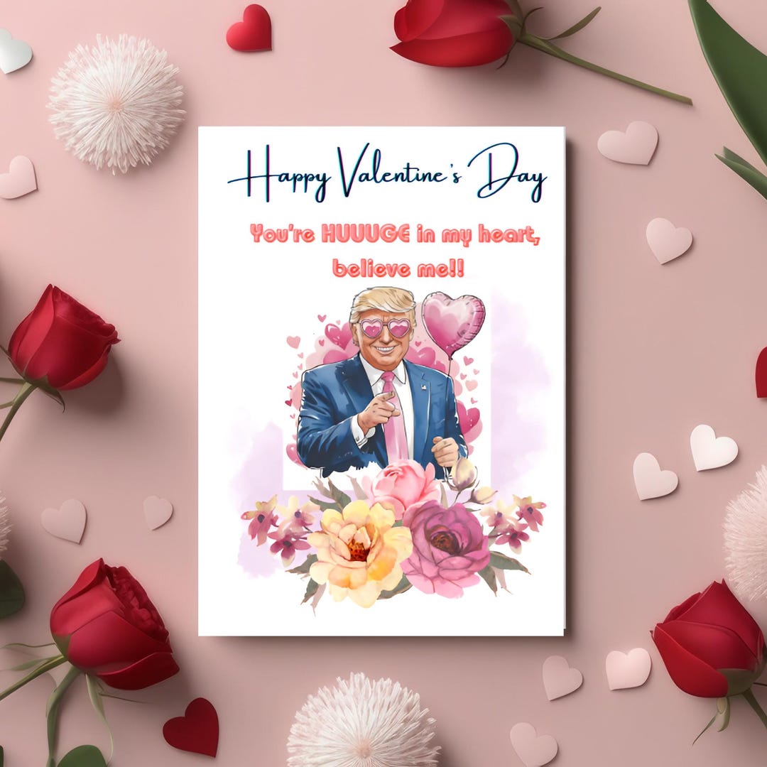 Funny Trump Valentine's Day Card: Handmade A7 Card - Etsy