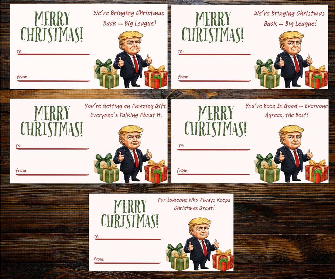 Trump Christmas Gift Tags • 4" X 2.5" • Heavy 110lb Cardstock ...