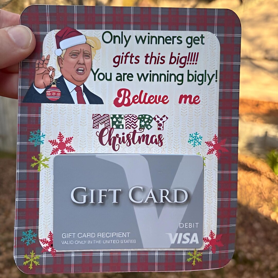 Trump Christmas Card Holder, Trump Christmas Gift for Kids, Funny Trump ...