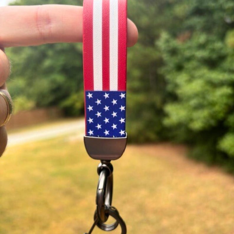 USA Flag Keychain, Patriotic Keychain, American Flag Stars & Stripes ...