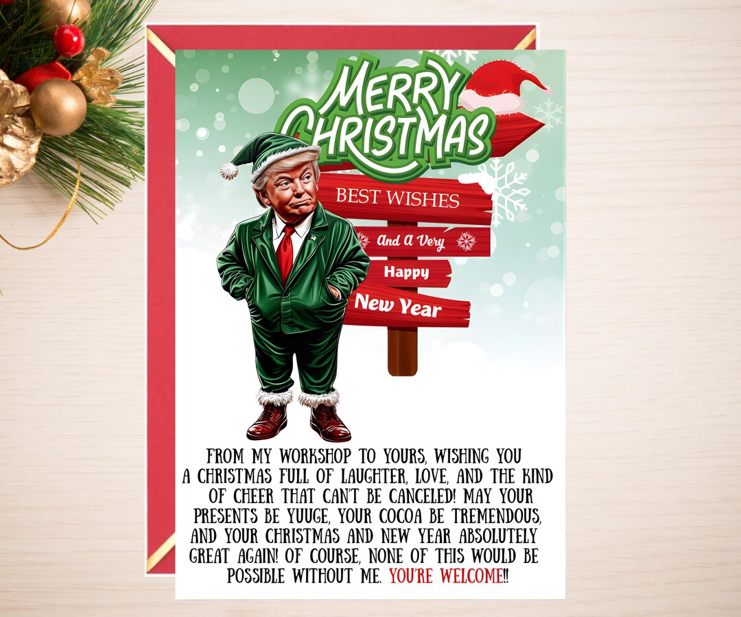 Trump Custom Christmas Card, Funny Conservative Holiday Greeting Card ...