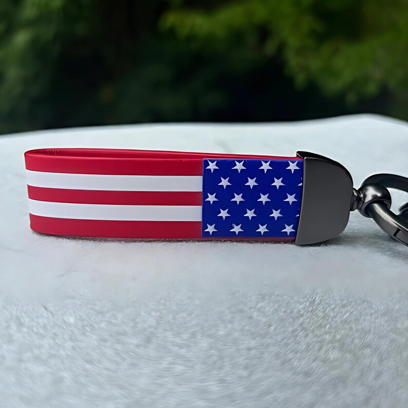 USA Flag Keychain, Patriotic Keychain, American Flag Stars & Stripes ...