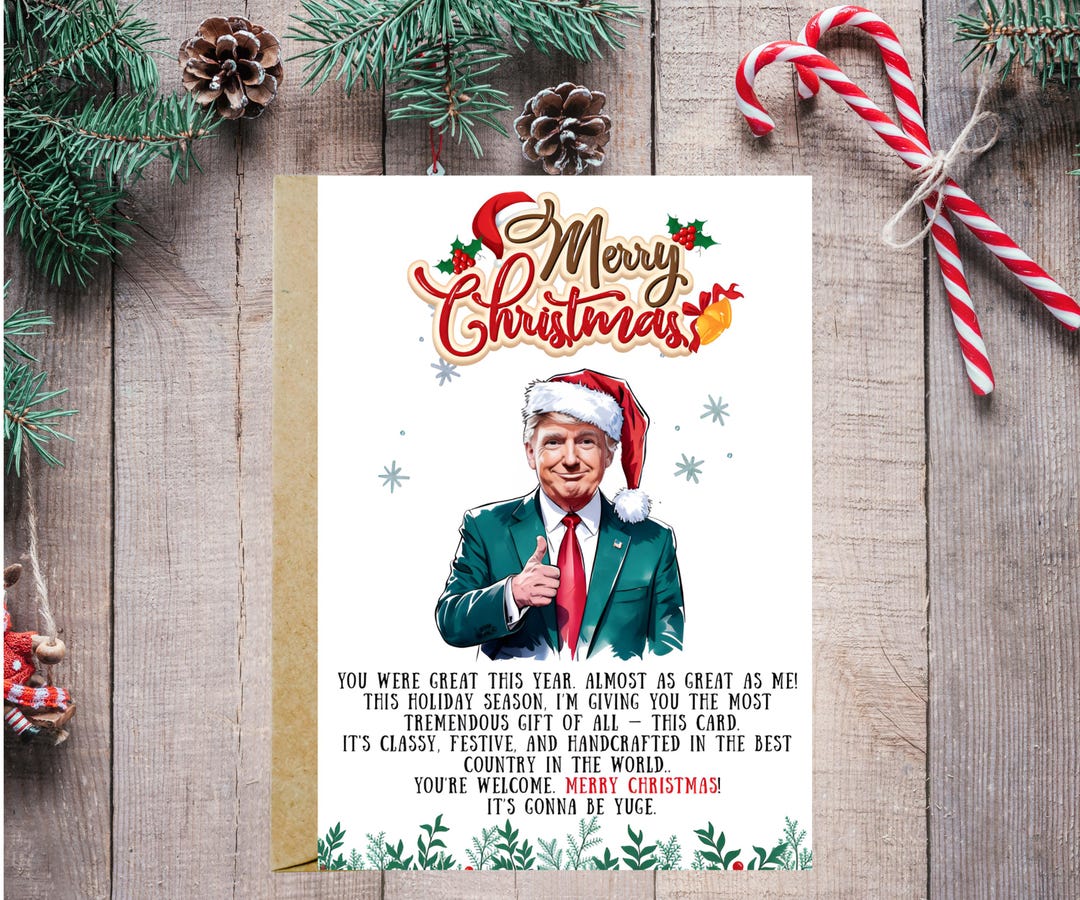 Personalized Trump Christmas Card, Funny Customizable Christmas ...