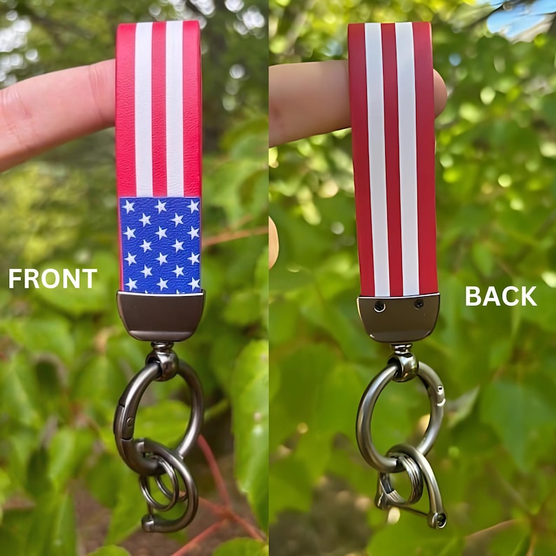 USA Flag Keychain, Patriotic Keychain, American Flag Stars & Stripes ...