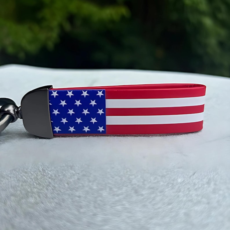 USA Flag Keychain, Patriotic Keychain, American Flag Stars & Stripes ...