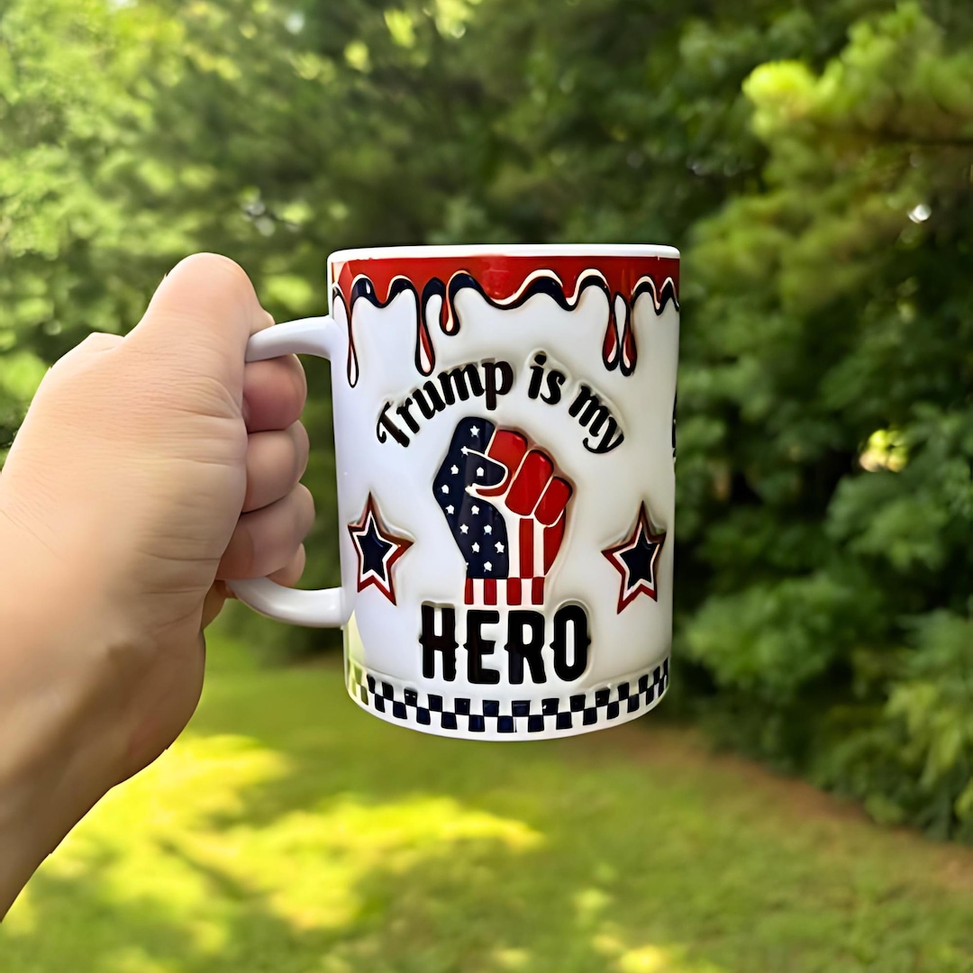 Trump is My HERO Mug: Patriotic Fist 15oz Ceramic Mug - Etsy