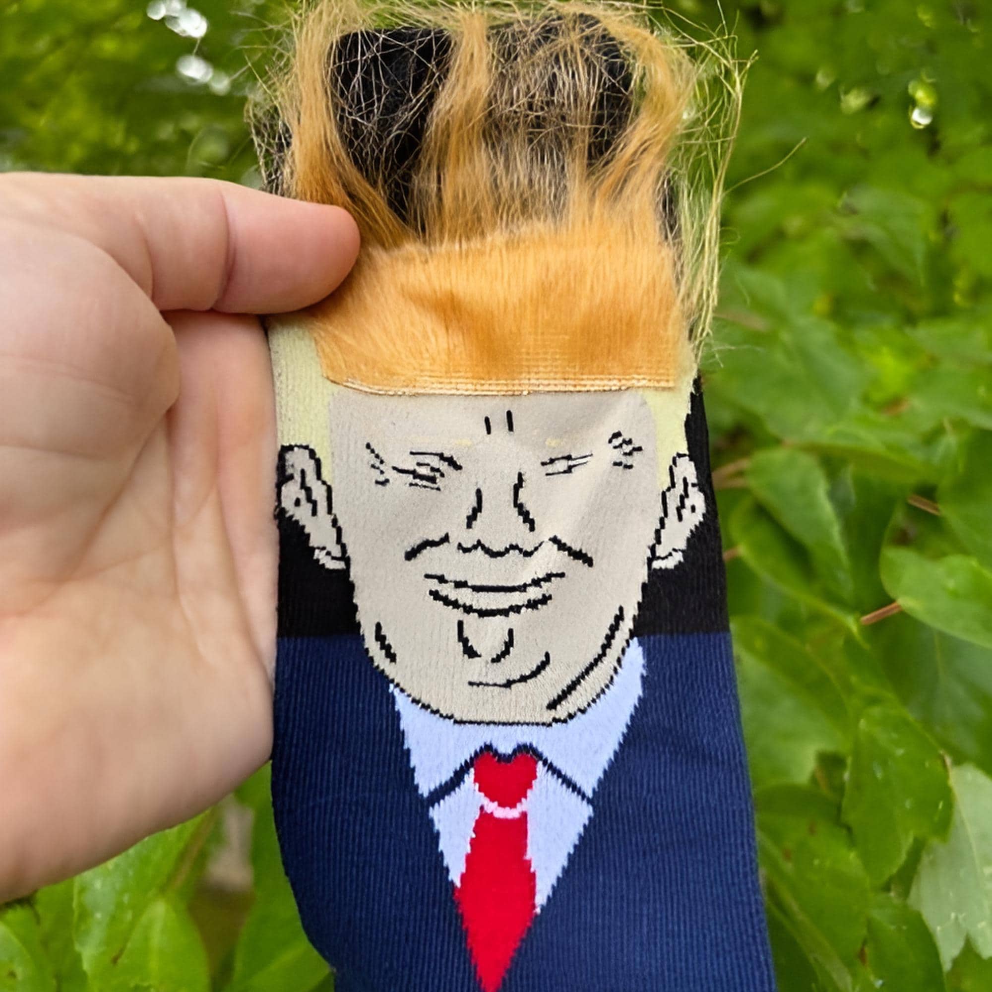 Trump Socks With Synthetic Hair, Funny Political Dress Socks, MAGA Gift ...