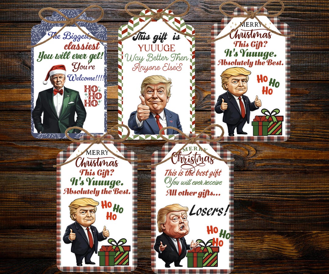 Trump Christmas Handmade Gift Tags, Merry Christmas Trump Cards ...