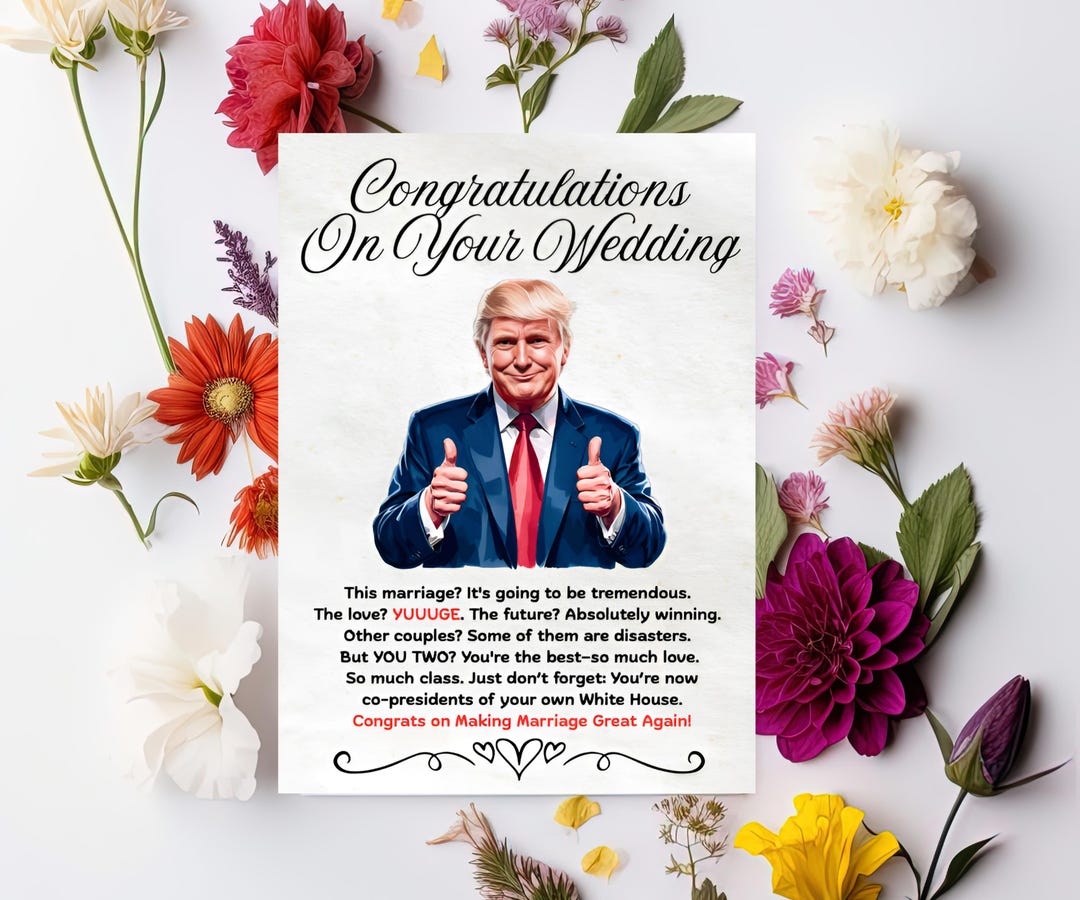 Funny Trump Wedding Card, Congratulations on Your Wedding Greeting Card ...