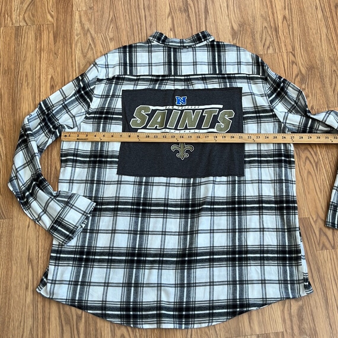 New Orleans Saints NFL Flannel Shirt Upcycled One of a Kind XXL - Etsy