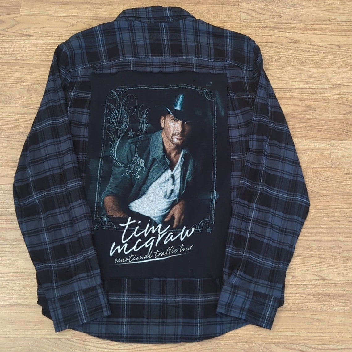 Tim Mcgraw Flannel Shirt Upcycled One of a Kind Unisex Size Medium M - Etsy