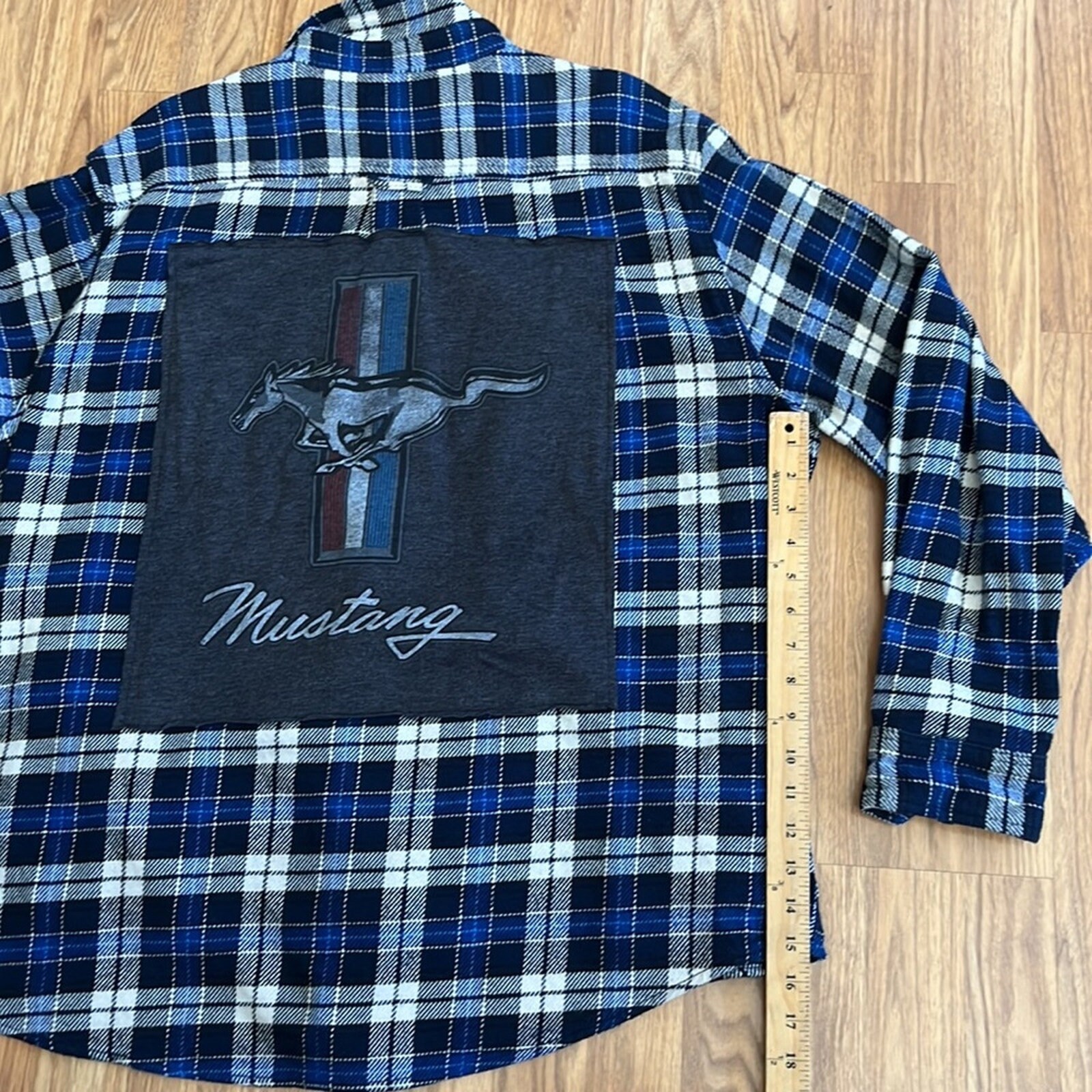 Ford Mustang Flannel Shirt Upcycled One of a Kind Unisex Size Large - Etsy