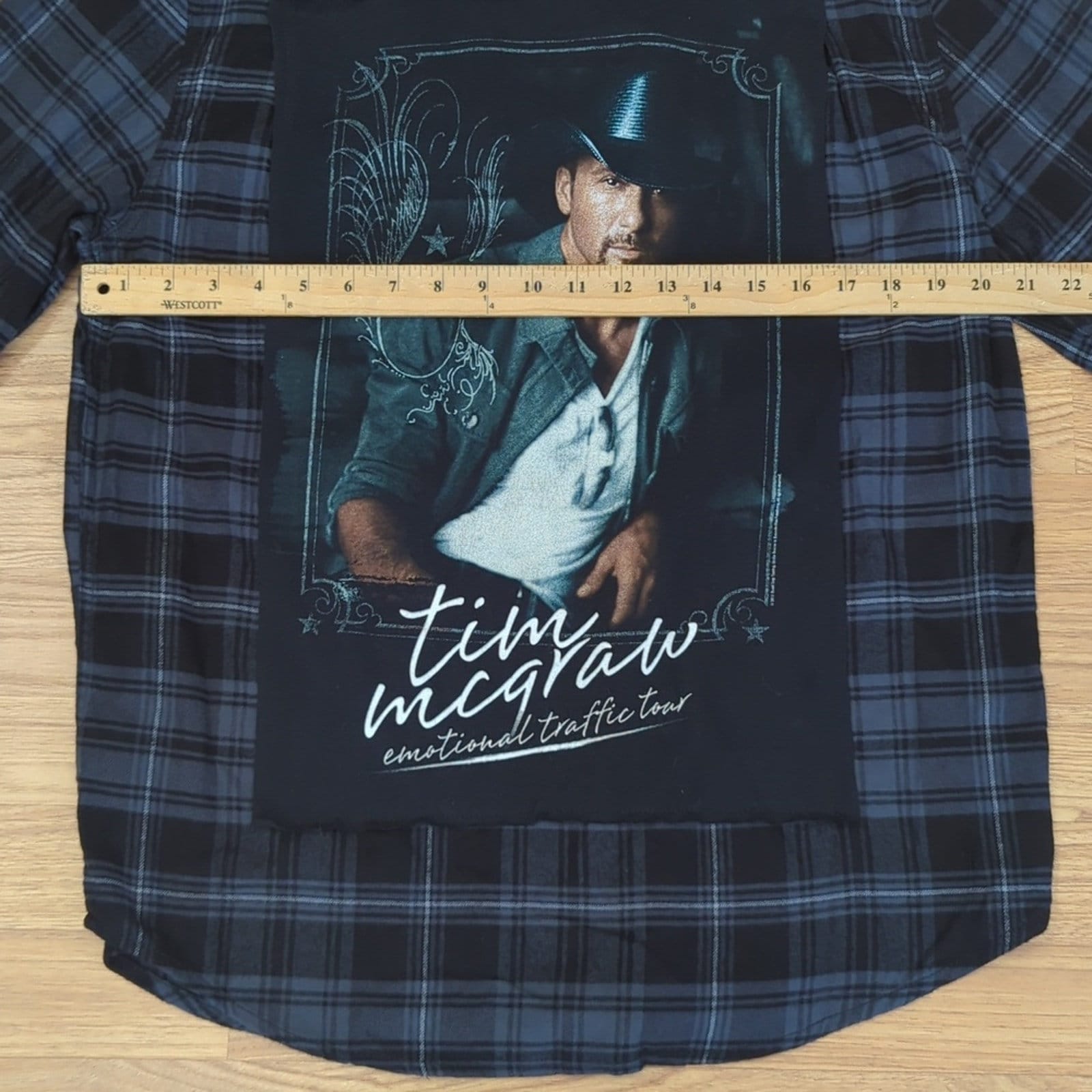Tim Mcgraw Flannel Shirt Upcycled One of a Kind Unisex Size Medium M - Etsy