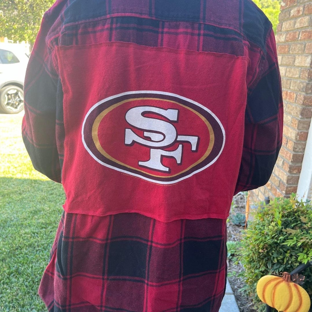San Fransisco 49ers NFL Flannel Shirt Upcycled One of a Kind Unisex ...