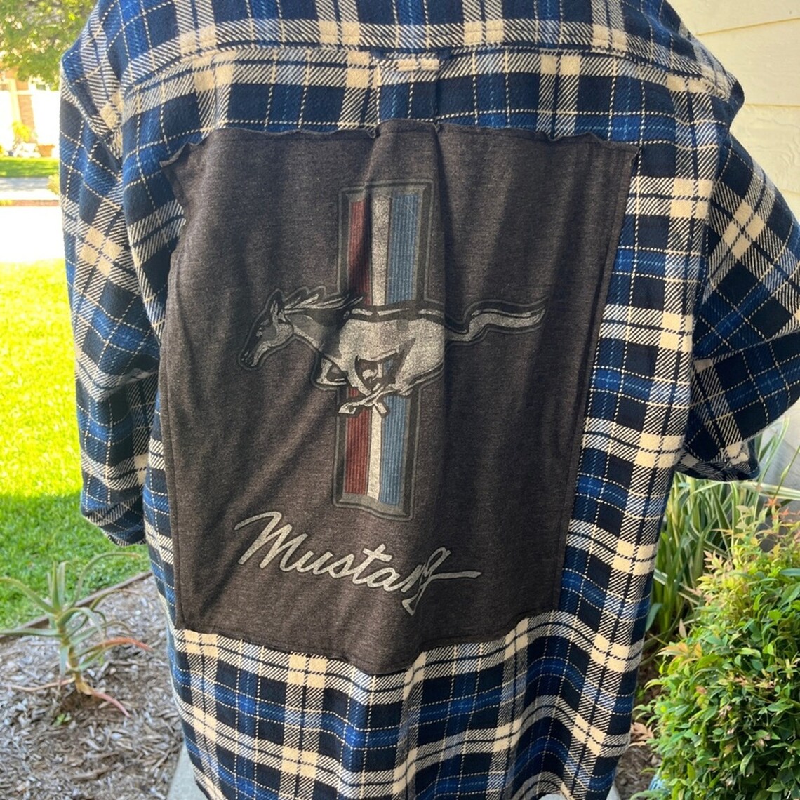 Ford Mustang Flannel Shirt Upcycled One of a Kind Unisex Size Large - Etsy