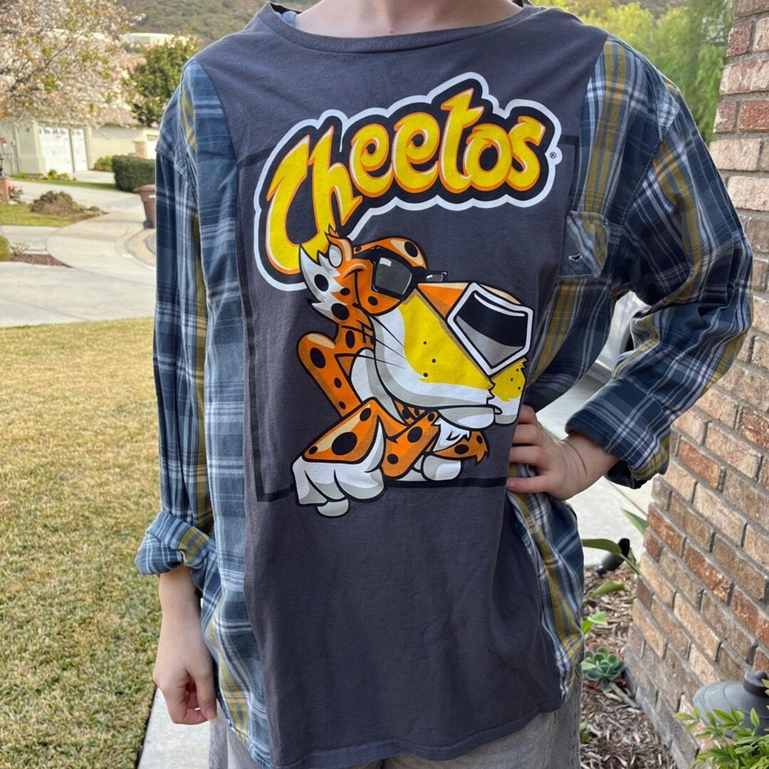 Cheetos Upcycled Flannel Shirt / Sweatshirt Unisex No Size - Etsy