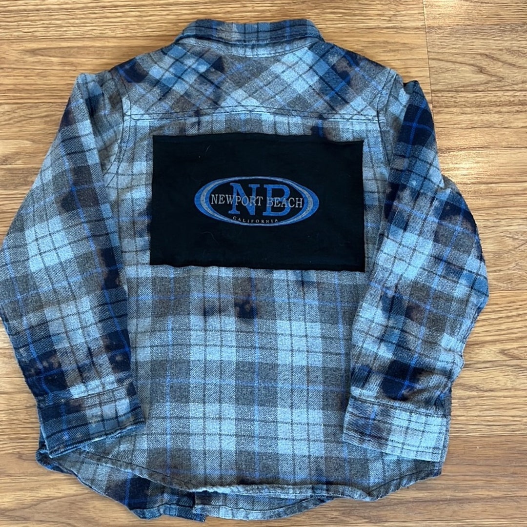 Newport Beach Flannel Shirt Upcycled One of a Kind Size 4T - Etsy