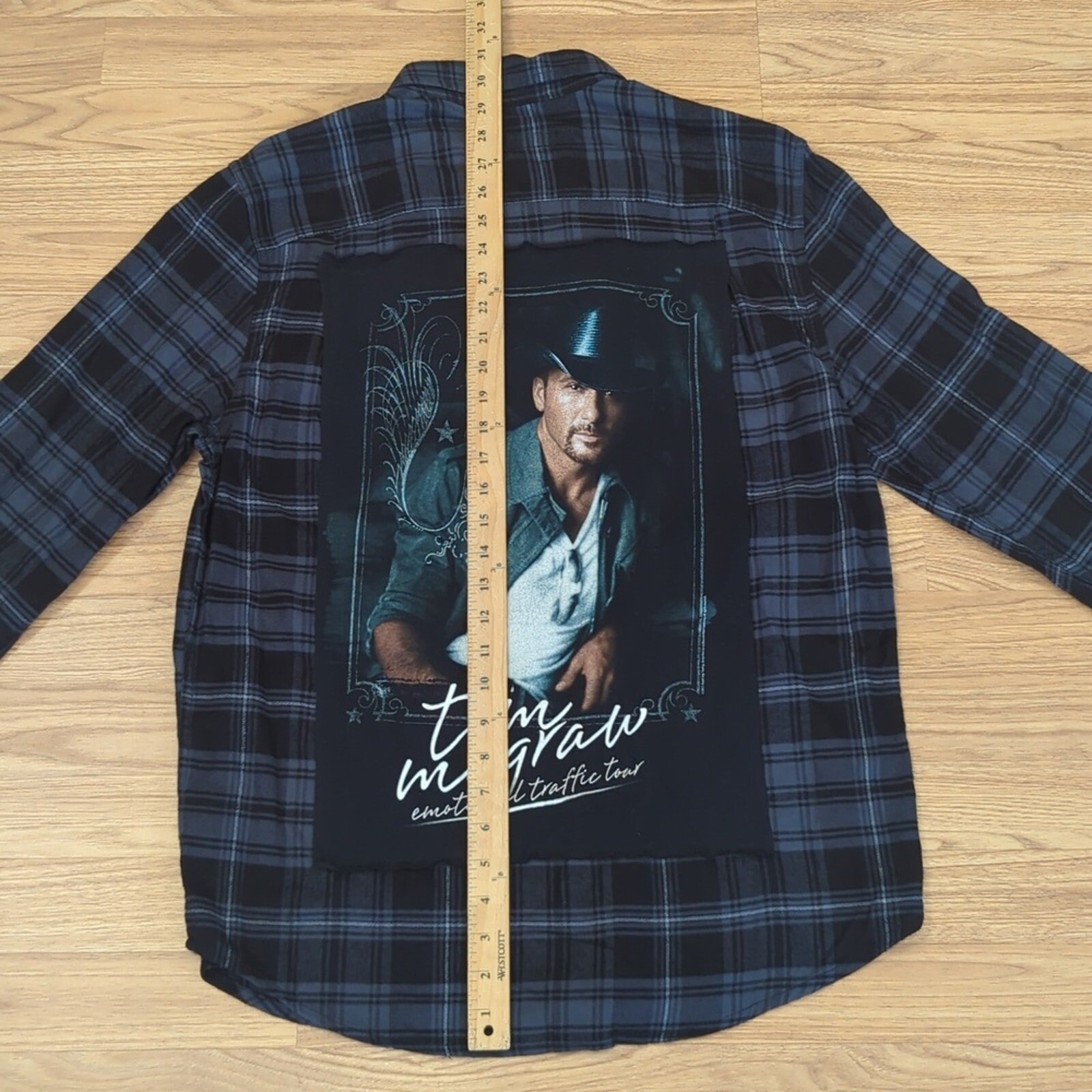 Tim Mcgraw Flannel Shirt Upcycled One of a Kind Unisex Size Medium M - Etsy