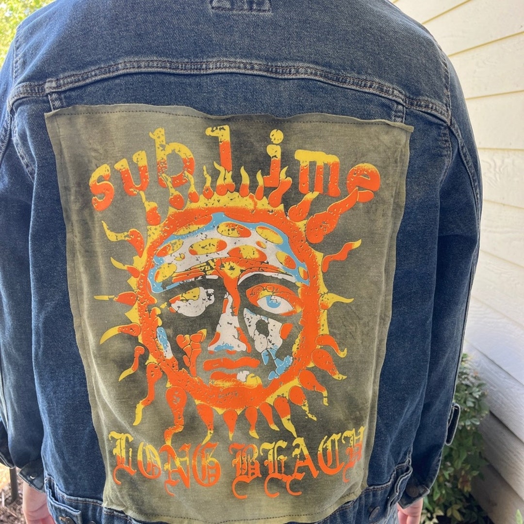 Sublime Jean Jacket Upcycled One of a Kind Size XL X-large - Etsy