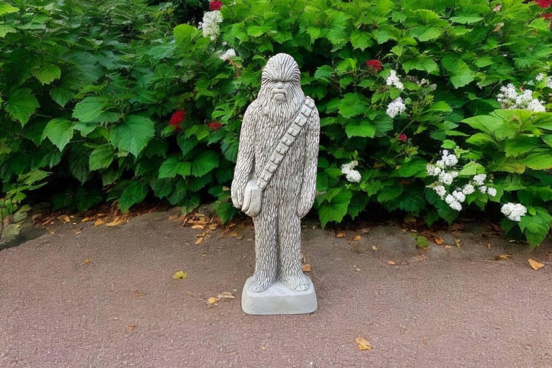 Sitting Chewbacca Statue, Detailed Chewbacca Figure, Concrete Chewbacca ...