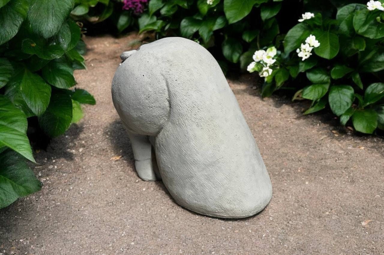 Stone Digging Pig Sculpture, Concrete Farm Animal Figure, Outdoor ...