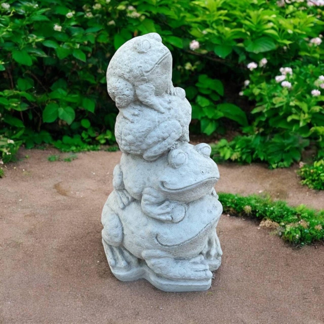 Concrete Garden Frogs, Backyard Animals Sculpture, Patio Ornament ...