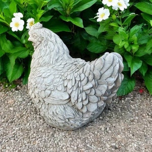 Large Chicken Statue, Concrete Massive Hen Figure, Outdoor Lawn ...