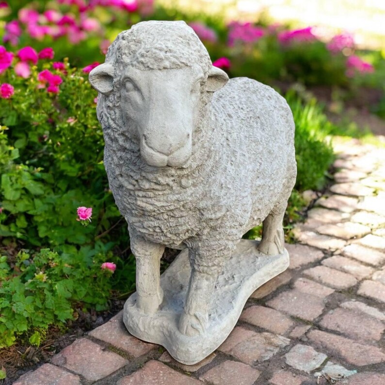 Large Sheep Figure, Concrete Lamb Sculpture, Farm Animal Decor, Sheep ...